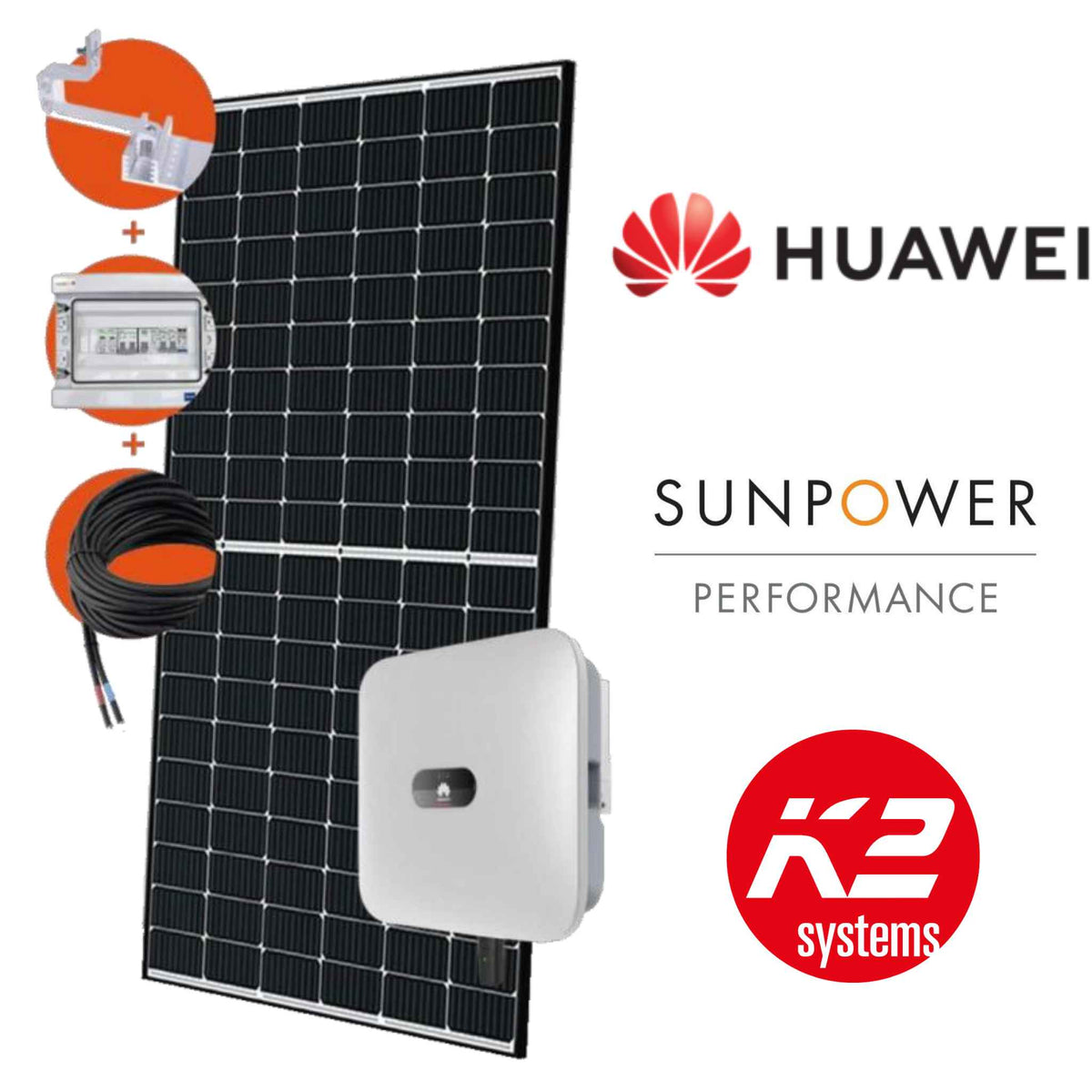 Kit Solaire Photovoltaïque Autoconsommation Monophasé Huawei / SunPower 3kW | AMAFIBRE